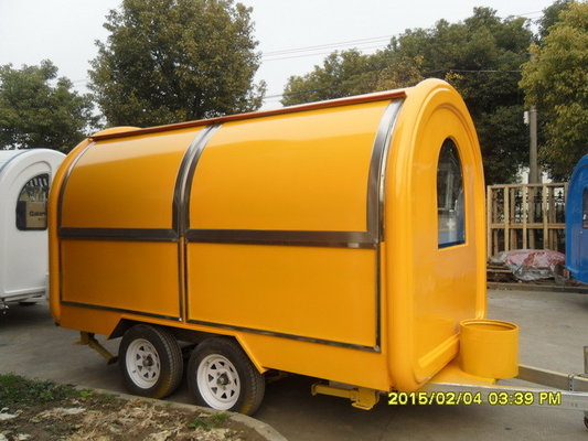 Stainless Steel Mobile Food Trailers Catering Trailer Van With Fridge Equipped