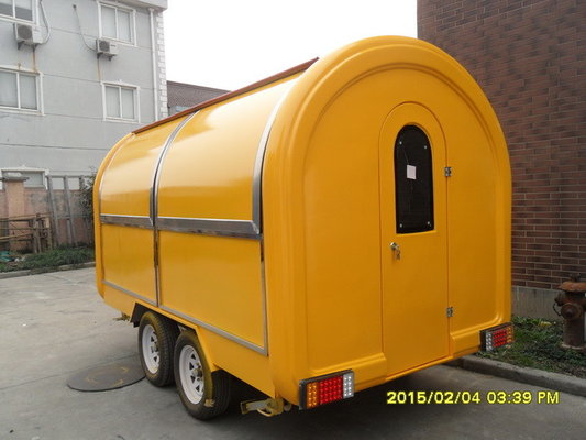 Stainless Steel Mobile Food Trailers Catering Trailer Van With Fridge Equipped