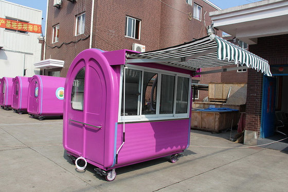 Strong Steel Structure Snack Mobile Food Catering With Canopy On Top