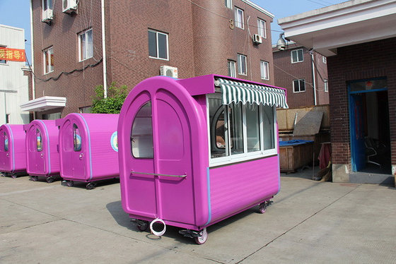 Strong Steel Structure Snack Mobile Food Catering With Canopy On Top