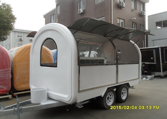 Outdoor Customized Mobile Kitchen Concession Trailer With Both Side Opening Windows