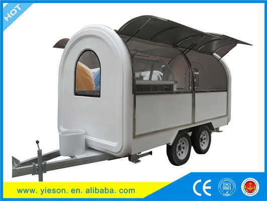 Outdoor Customized Mobile Kitchen Concession Trailer With Both Side Opening Windows