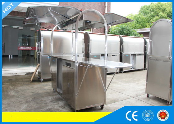 Outdoor 304 1mm Stainless Steel Coffee Cart With Gullwing Doors