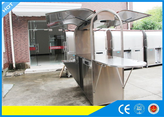 Outdoor 304 1mm Stainless Steel Coffee Cart With Gullwing Doors