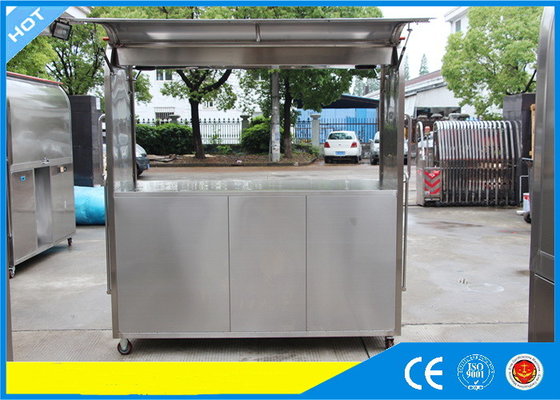 Outdoor 304 1mm Stainless Steel Coffee Cart With Gullwing Doors