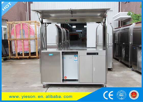 Street Mobile Food Kiosk Stainless Steel Color Hotdog Food Cart