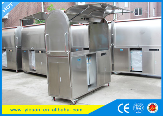 Street Mobile Food Kiosk Stainless Steel Color Hotdog Food Cart