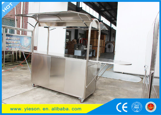 Street Mobile Food Kiosk Stainless Steel Color Hotdog Food Cart