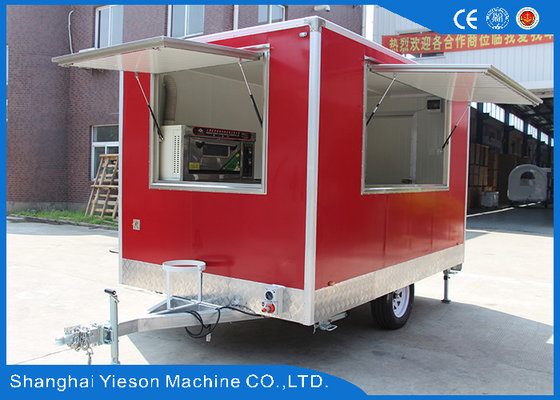 Gas Pizza Oven Equipped Mobile Food Kitchen Trailer Sandwich Panel