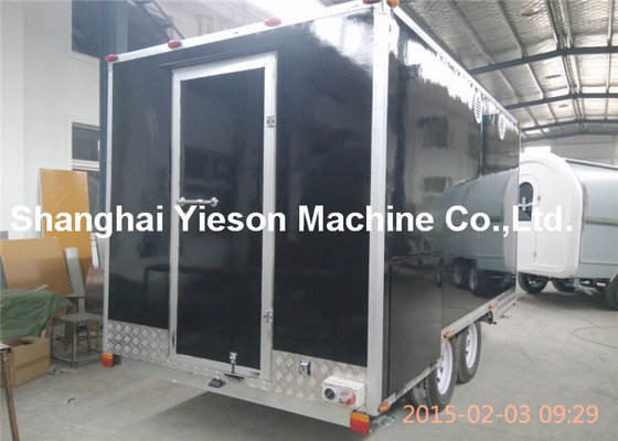 Black Food Catering Mobile Restaurant Trailer Large Work Room