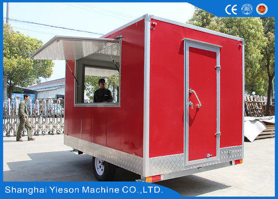 Custom Mobile Kitchen Concession Trailer Portable Food Vans With 2 Windows