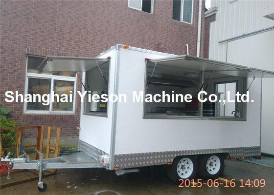 Enclosed Mobile Hot Dog Cart Trailer Customized Food Cart In White