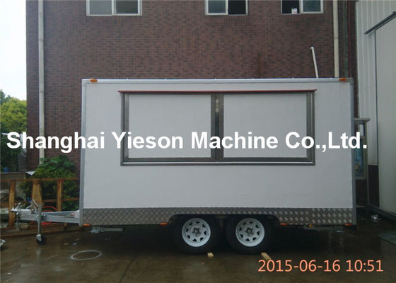 Enclosed Mobile Hot Dog Cart Trailer Customized Food Cart In White