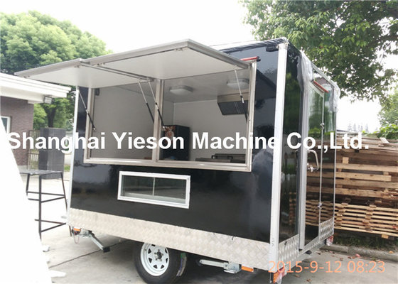 Black Car Paint Street Fryer Food Mobile Coffee Cart CE Approved