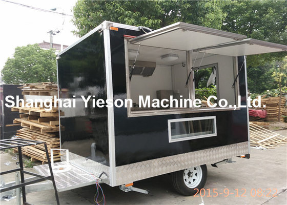 Black Car Paint Street Fryer Food Mobile Coffee Cart CE Approved