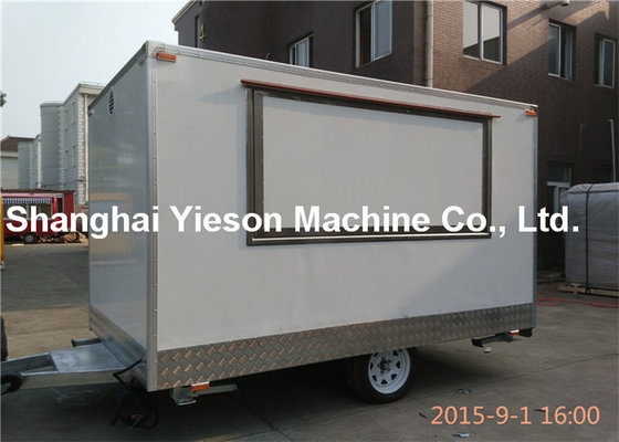 White Ice Cream Mobile Concession Trailer Fast Food Vending Carts