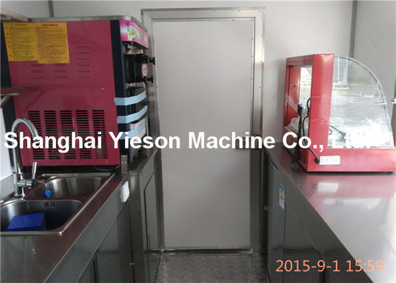 White Ice Cream Mobile Concession Trailer Fast Food Vending Carts