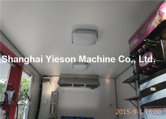 White Ice Cream Mobile Concession Trailer Fast Food Vending Carts