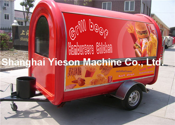 Multifunction Kitchen Equipment Mobile Concession Trailers In Red