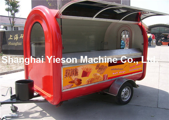 Multifunction Kitchen Equipment Mobile Concession Trailers In Red