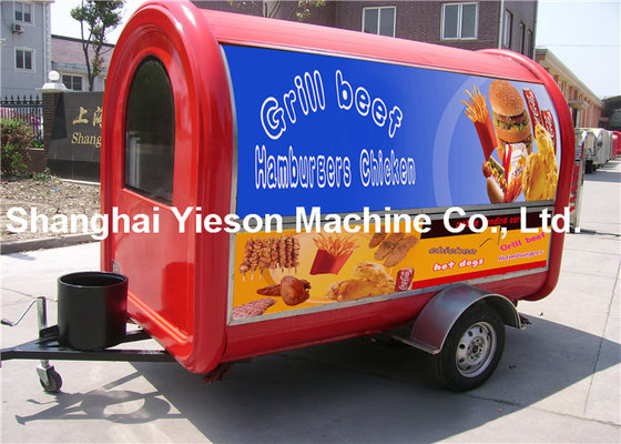 220v Red Fiber Glass Food Catering Van With Insulation Foam
