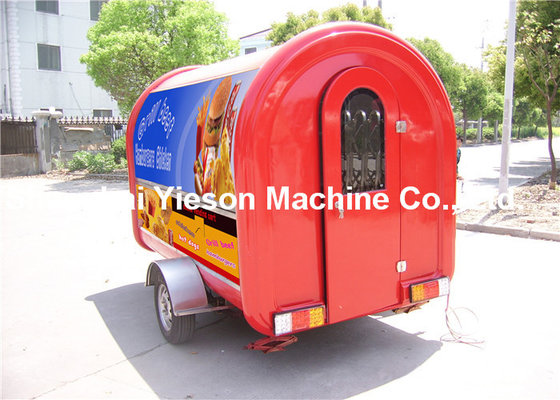 220v Red Fiber Glass Food Catering Van With Insulation Foam