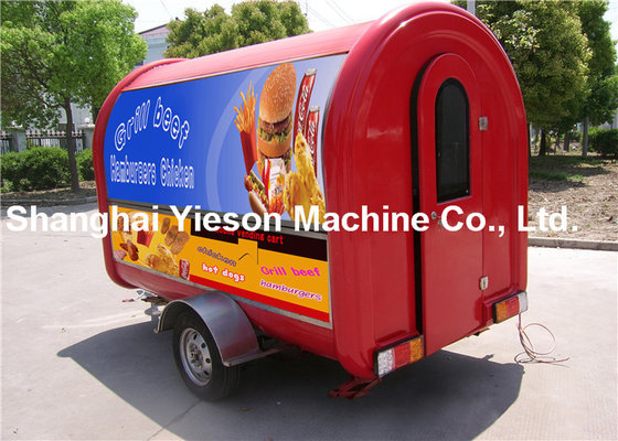 220v Red Fiber Glass Food Catering Van With Insulation Foam