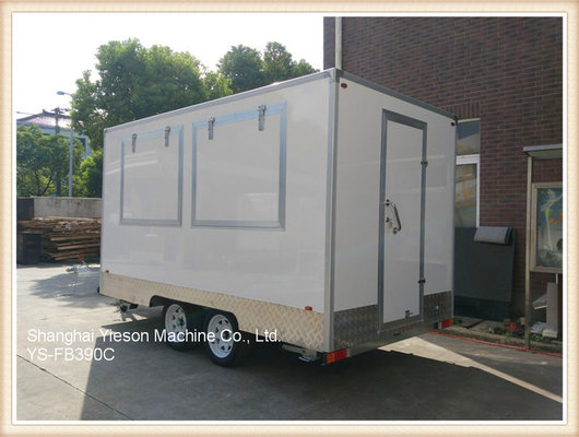 CE approved GRP White Color Street Food Vans Mobile Food Trailer
