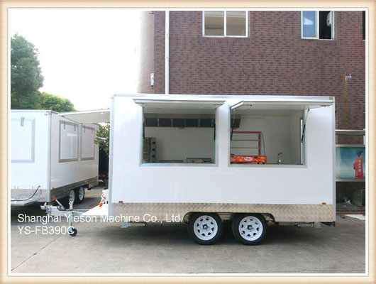 CE approved GRP White Color Street Food Vans Mobile Food Trailer