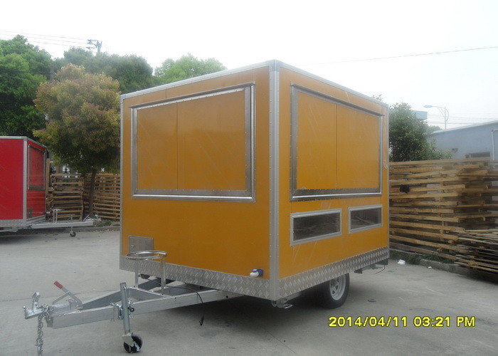 Mobile Hot Dog Cart Trailer With Single Axle Disc Brakes , Mobile Concession Trailers