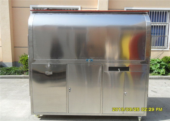 Outside Portable Coffee Cart Mobile Coffee Van Stainless Steel Color