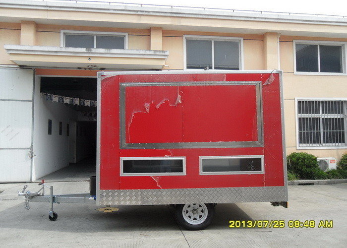 Red Square Snack Street Food Trailer 220V - 240V For Australia Market