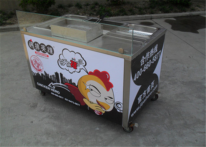 CE Stainless Steel Food Cart / Fast Food Cart / Mobile Fry Cart For Chicken