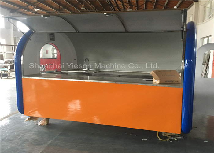 Trolly Cart Stainless Steel Hot Dog Cart Hand-Push Kiosk On Small Wheels Vending