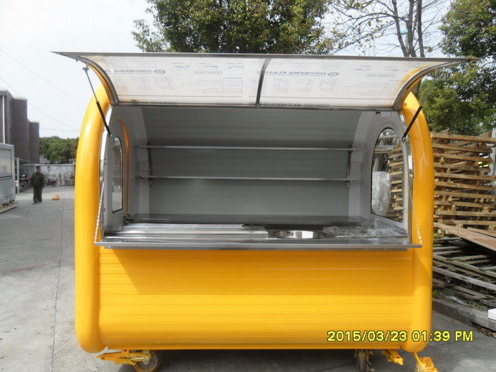 220-240V Vending Food Mobile Food Carts Drop - Leaf plates At Serving Window