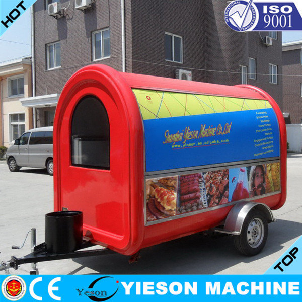 Bus Type Kitchen Outdoor Creme Fast Food Trailer Mobile For Beverage
