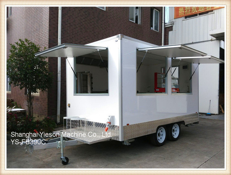 CE approved GRP White Color Street Food Vans Mobile Food Trailer