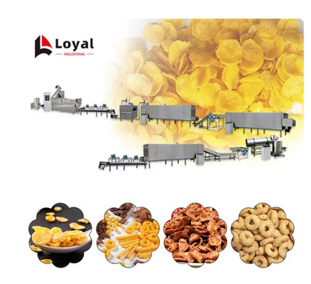 Self Cleaning Automatic Corn Flakes Making Machine Twin-Screw Extrusion For Cereal Flake