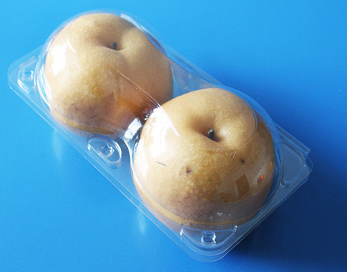 Manufactury Diaposable plastic food packaging container fruit packaging container Apple packaging box 2 pcs Apples