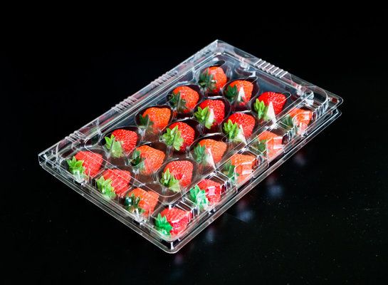China Supply plastic fruit packaging container Food grade material PET plastic strawberry packaging box FDA EU approved