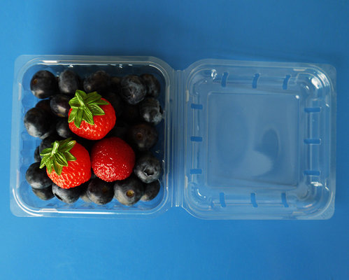 Disposable plastic fruit packaging punnets 125 Grams Blueberry packaging container PET food grade material packaging box