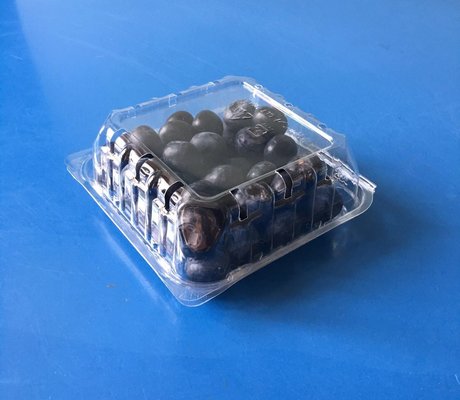 Disposable plastic fruit packaging punnets 125 Grams Blueberry packaging container PET food grade material packaging box