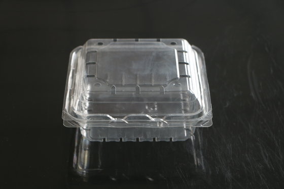 Manufactury Disposable plastic fruit tray 180 grams punnet with holes PET plastic fruit box  packaging box FDA approved