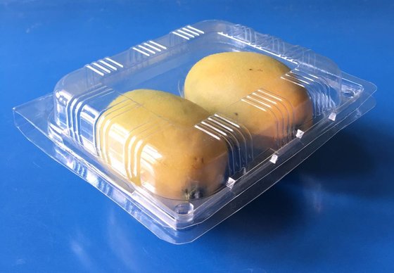 Disposable plastic Mango packaging container 2 pcs PET fruit packaigng box for Mango Plastic packaging box for Mango 2pc