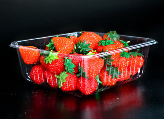 Disposable plastic fruit vegetable food packaging tray 500 grams strawberry packaging tray PET plastic box for fruit