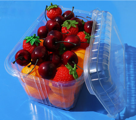 Disposable plastic fruit vegetable food packaging tray 900 grams strawberry packaging tray PET plastic box for fruit