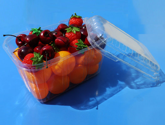 Disposable plastic fruit vegetable food packaging tray 900 grams strawberry packaging tray PET plastic box for fruit