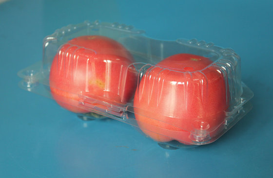 Disposable plastic fruit vegetable food packaging box with holes 2 pcs Tomothos packaging container with holes