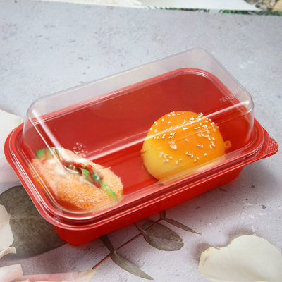 customized PET plastic cake container packaging