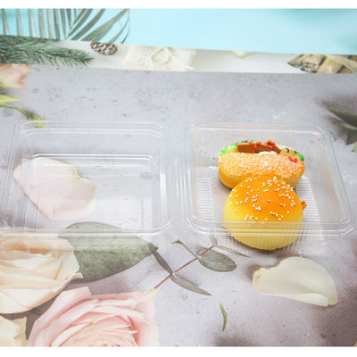 Square Disposable Plastic PET Food storage cake Container